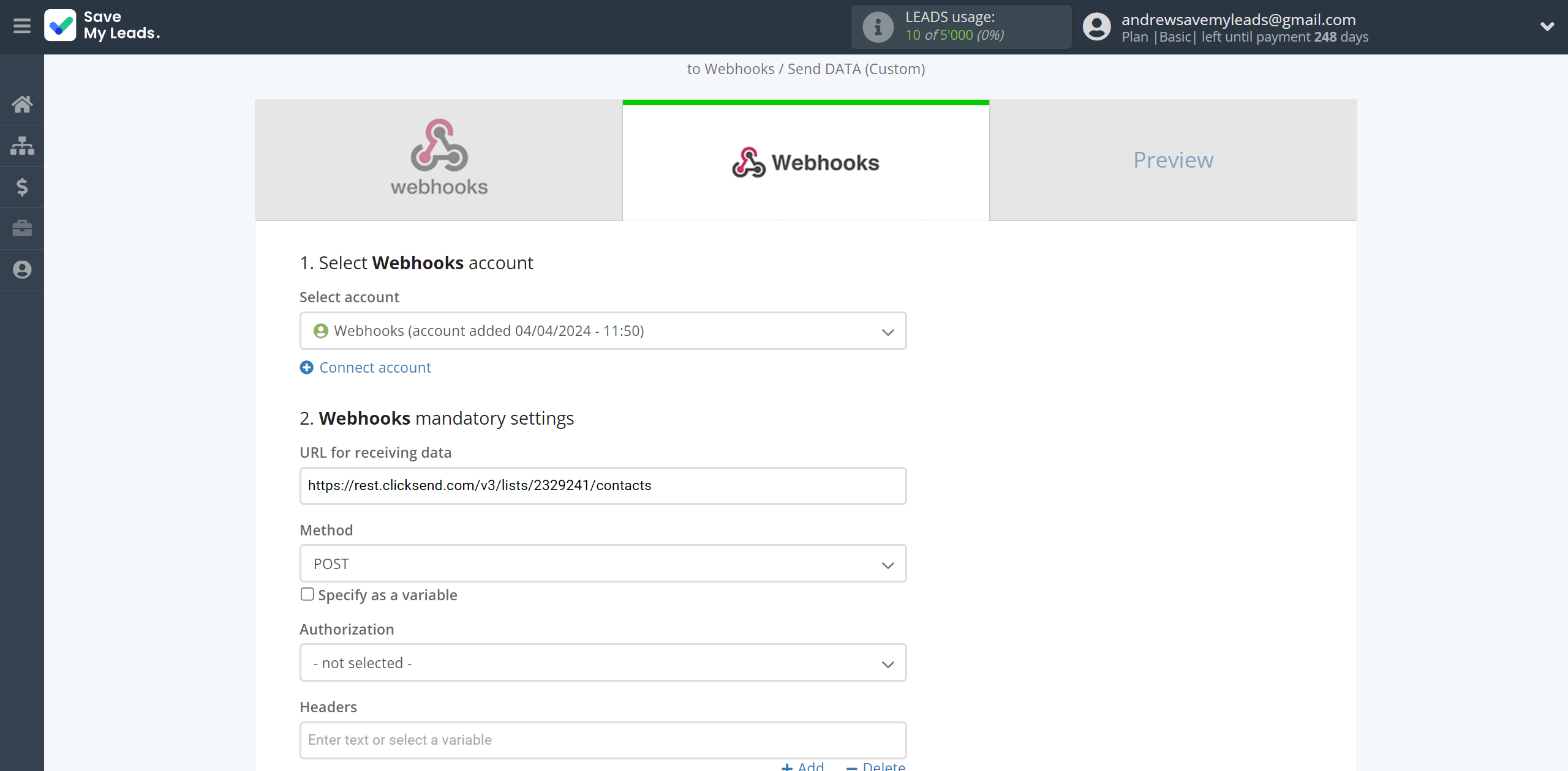 How to Connect Webhooks with Webhooks (Custom) - SaveMyLeads